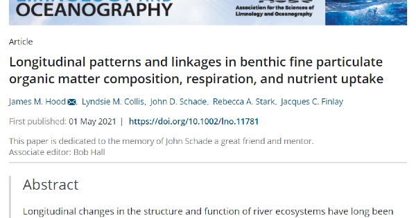 New pub from Hood Lab | Aquatic Ecology Laboratory